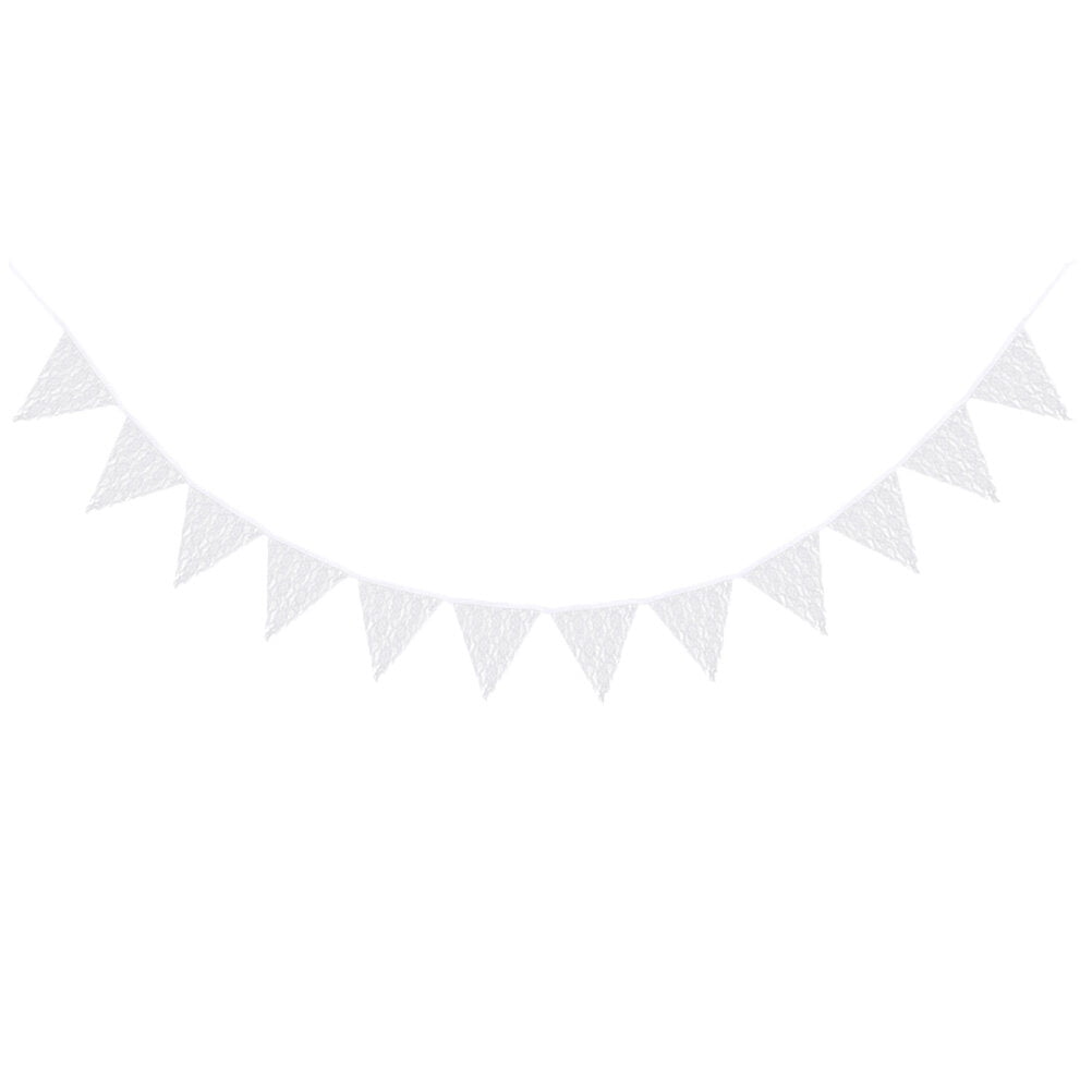 White Lace Bunting Banner Decorative Festival Banner Pennant Burgee ...