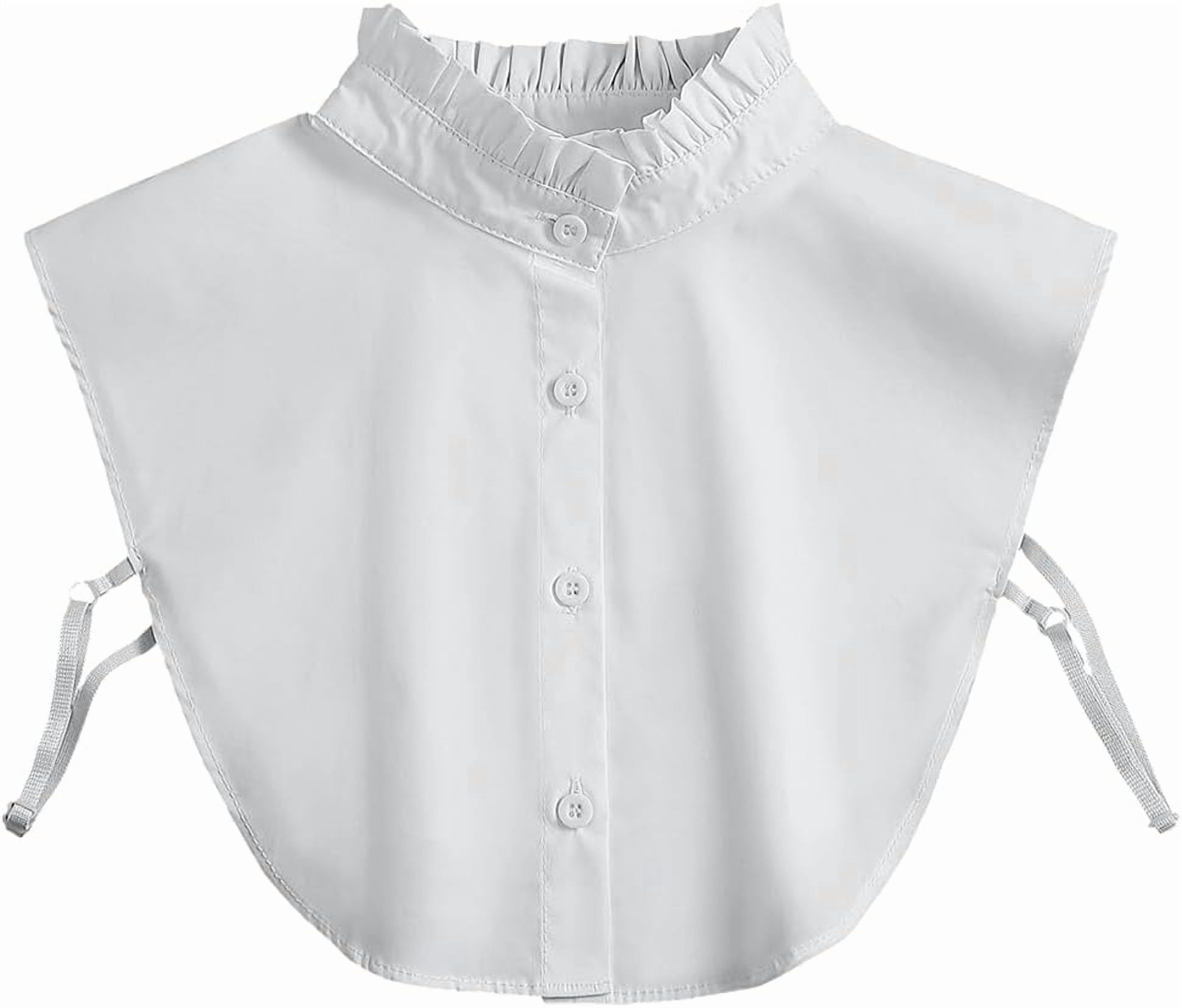 White Lace False Collar Trinkle Ruffle Lady Detachable Blouse Dickey ...