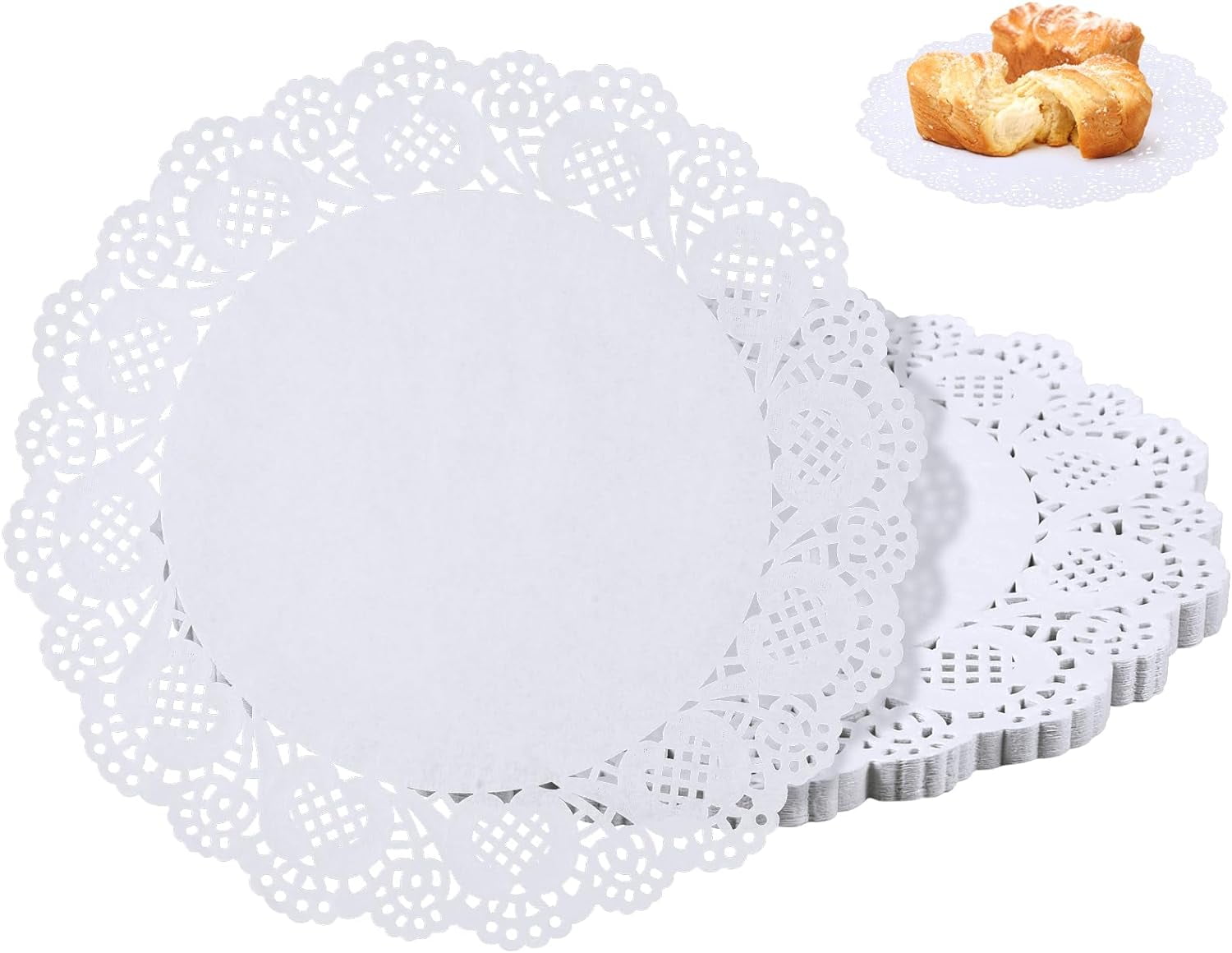 White Lace Paper Doilies - 12 inch Round Paper Doilies - Disposable ...