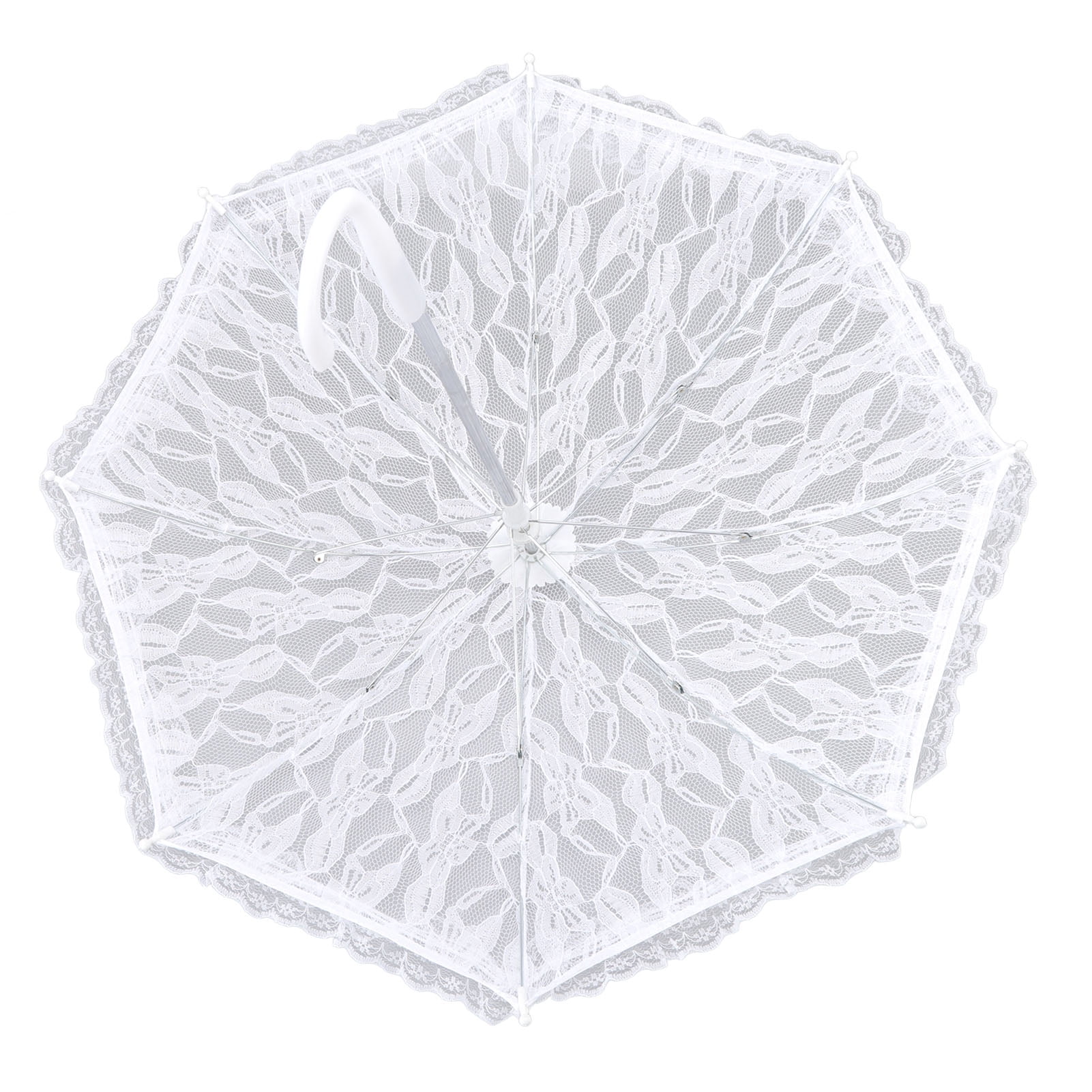 White Lace Parasol Umbrella J Handle Elegant Appearance Bridal Lace ...
