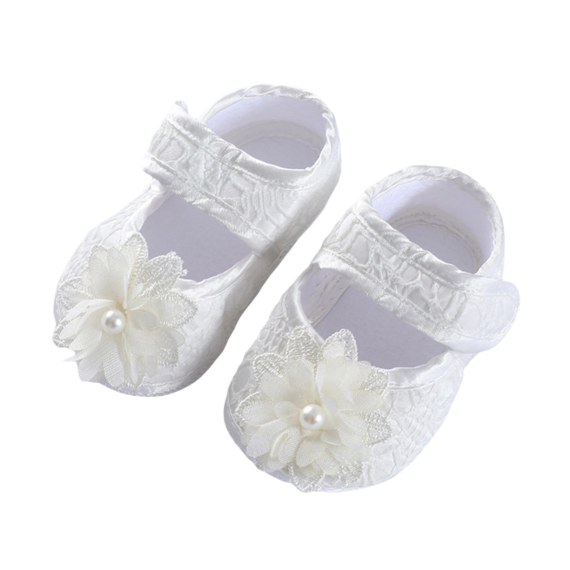 White Lace Princess Shoes Soft Sole Baby First Walkers Infant Shoes ...