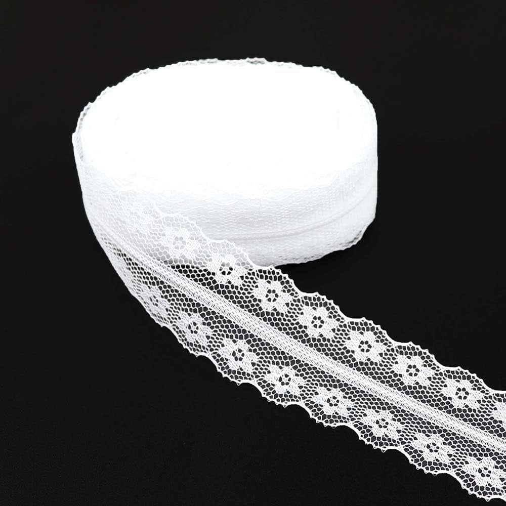 White Lace Ribbon Net Lace Trim for Wedding Party Christmas Decorations ...