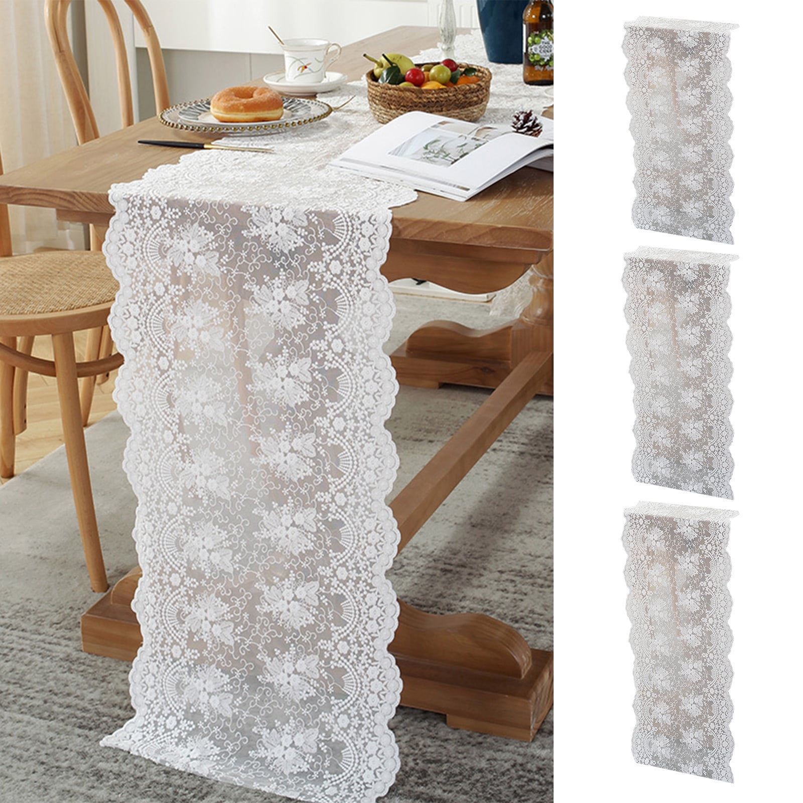 White Lace Table Runners Clearance, Table Decorations for Wedding ...