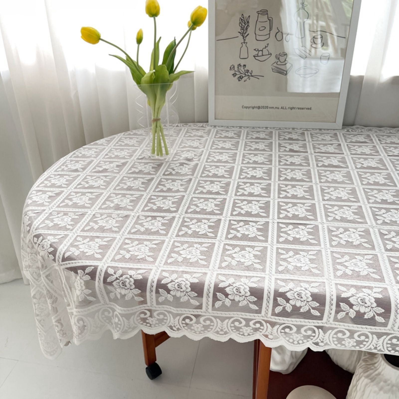 White Lace Tablecloth Rectangular for Rectangle Table Crochet Lace ...