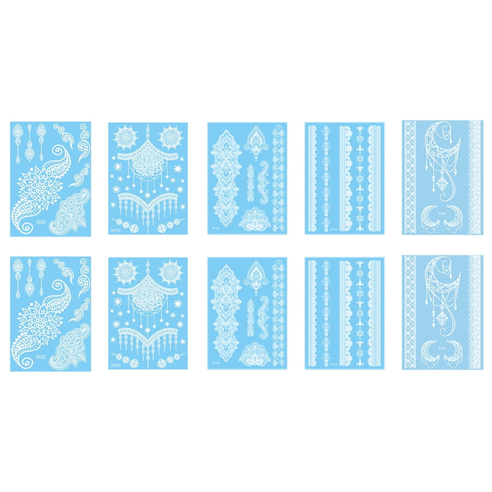 White Lace Tattoo Stickers, Temporary Tattoos For Women Wedding Makeup ...