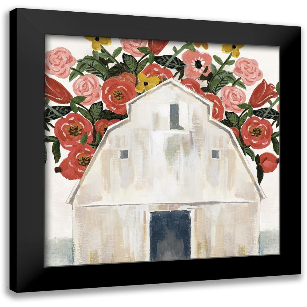 White Ladder 15x15 Black Modern Framed Museum Art Print Titled - Floral ...
