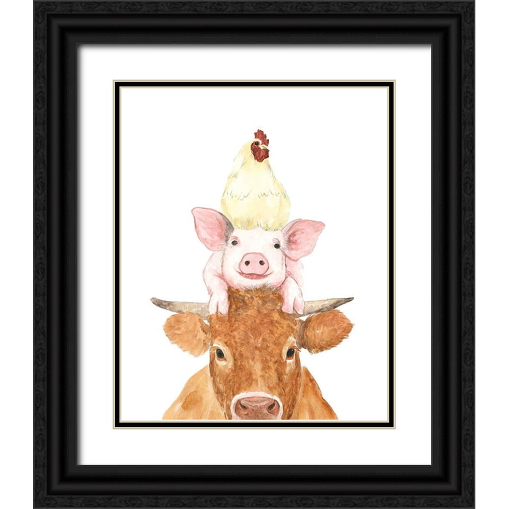 White Ladder 15x18 Black Ornate Wood Framed with Double Matting Museum ...