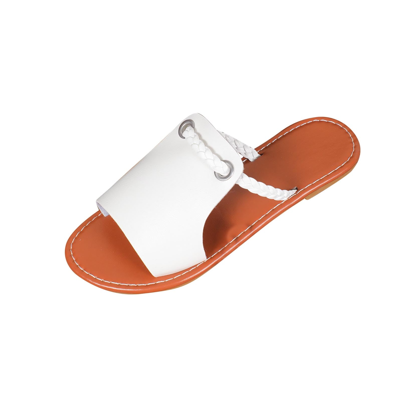 White Ladies Beach Slippers With Solid Tone And Rubber Sole Perfect For ...
