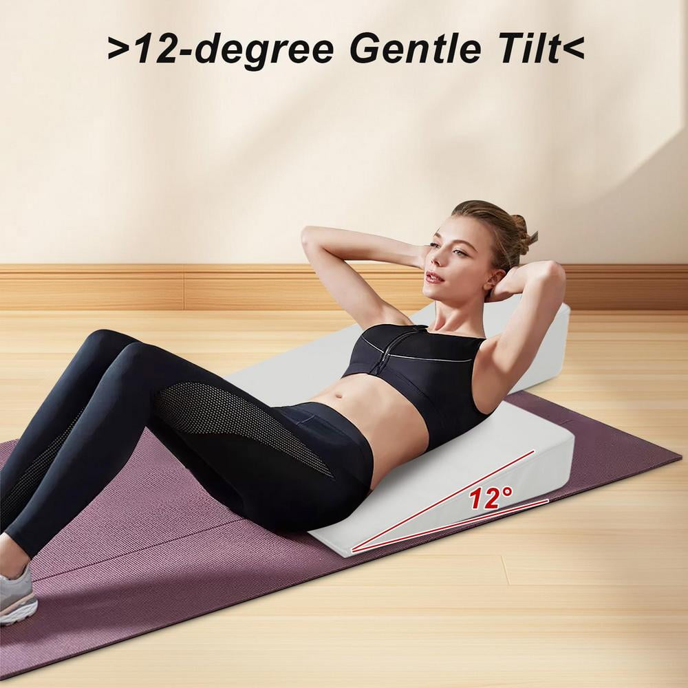 (White)Large Upholstered Wedge for Pilates Reformer Machine, Fitness ...