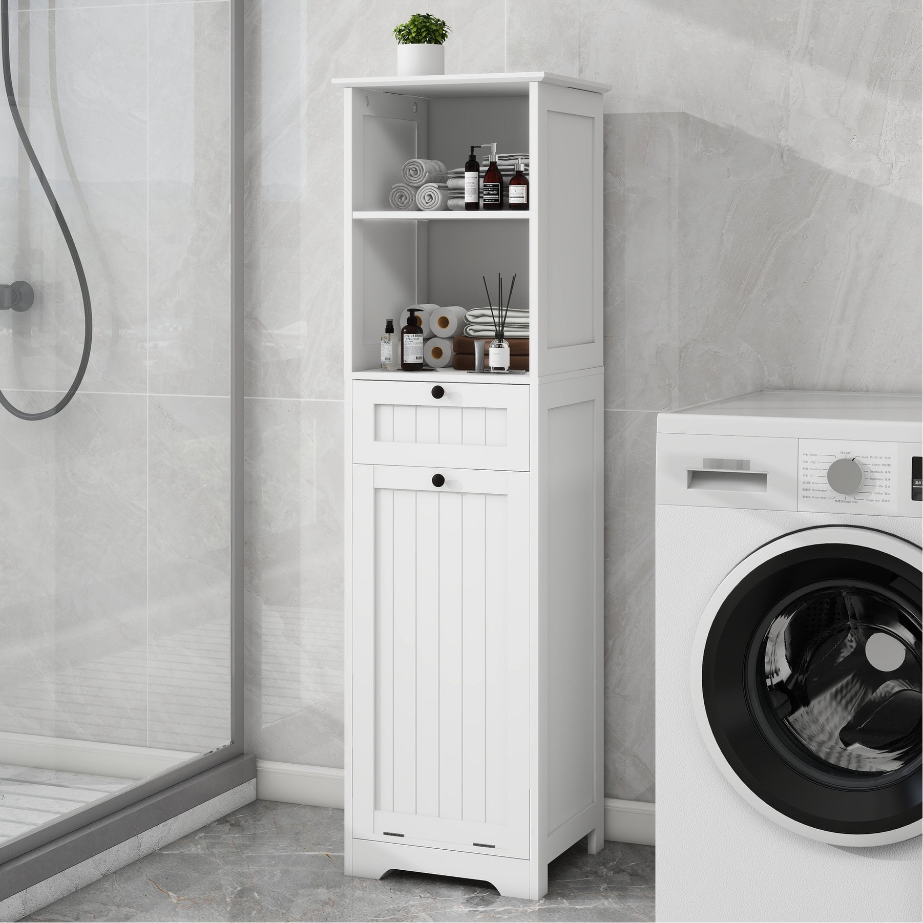 White Laundry Cabinet - Separate Laundry - Various Rooms - Organize ...