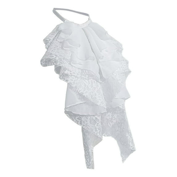 White Layered Ruffle Lace Jabot Detachable Edwardian Neck Ruff False ...