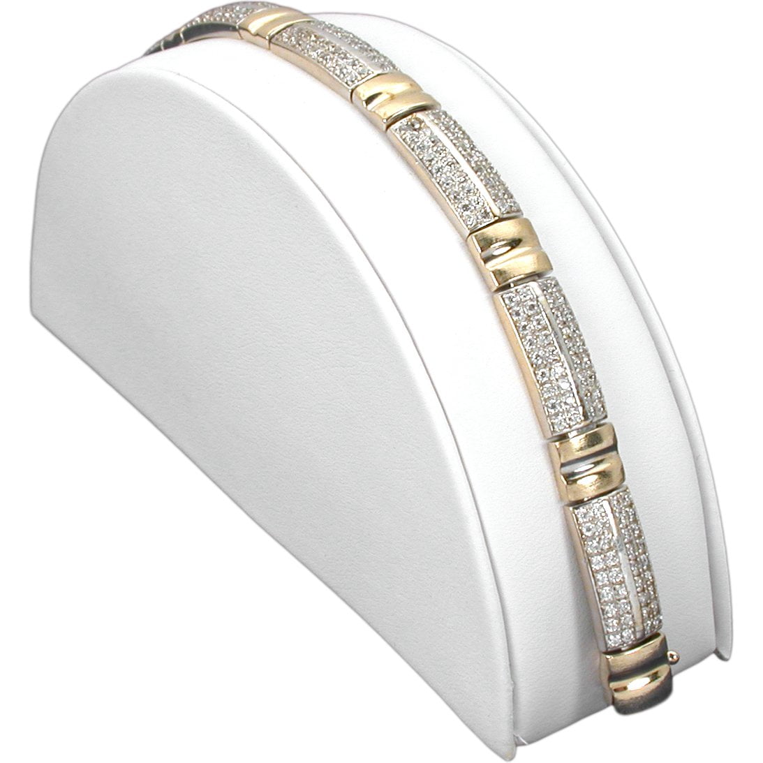 White Leather Bracelet Half Moon Display Ramp Stand - Walmart.com