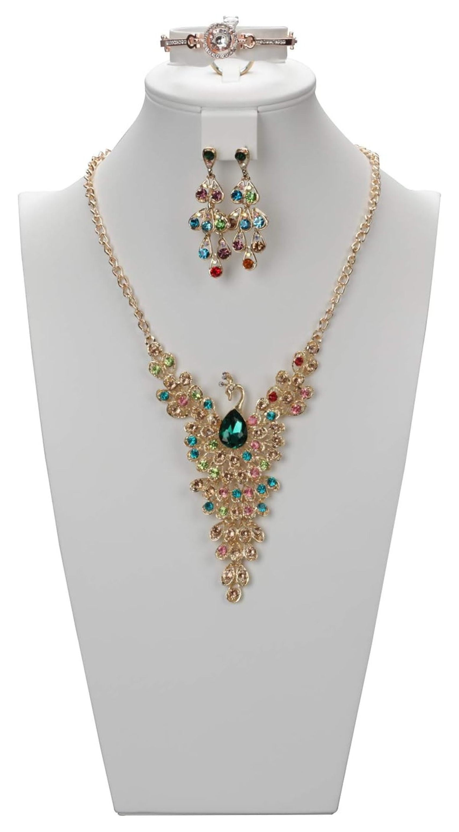 White Leather Necklace Bust Jewelry Display Stand, Trade Show Necklace ...