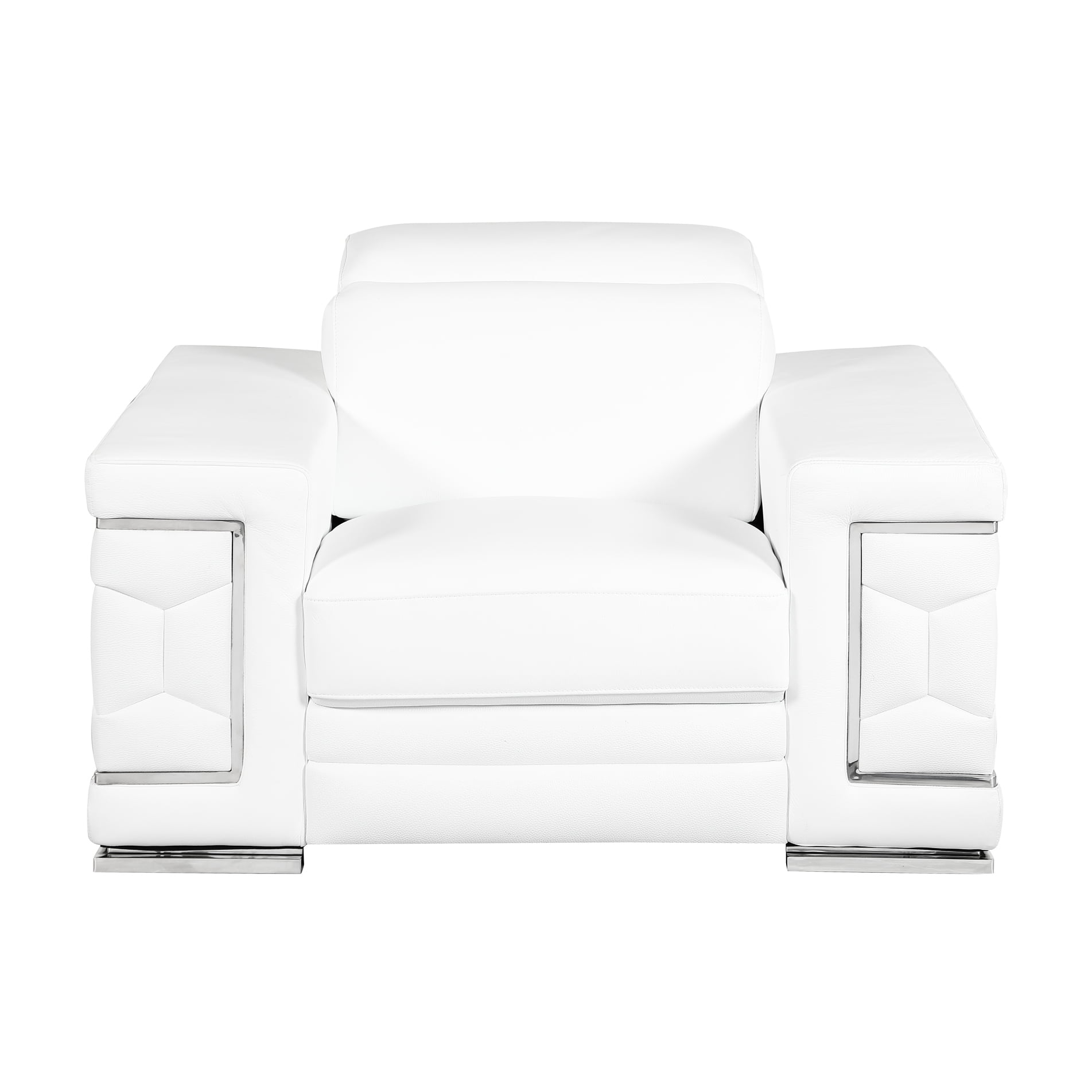 White Leather Seating With Kiln-dried Hardwood And 3-layer High Foam ...