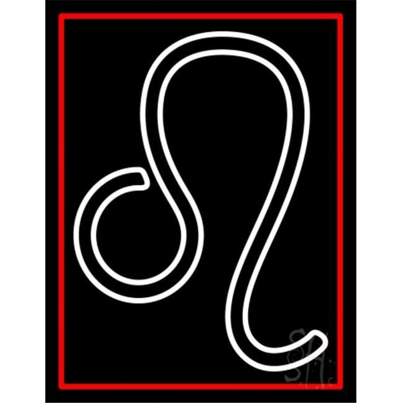 White Leo Red Border Neon Sign, 31 x 3 x 24 in. - Walmart.com