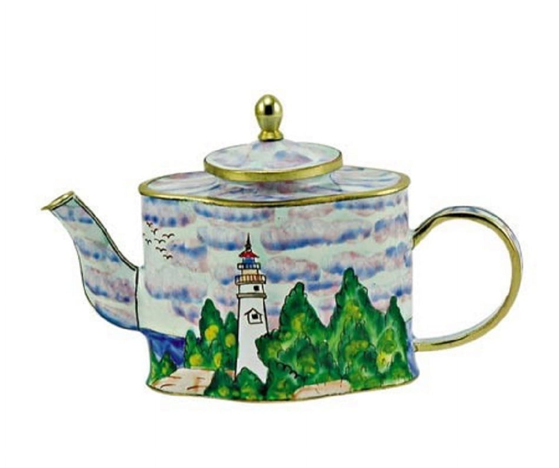 White Lighthouse with Trees Enameled Hinged Miniature Teapot - Walmart.com
