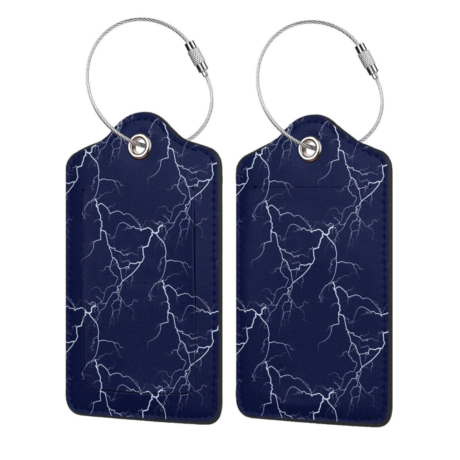 White Lightning Thunder Luggage Tag for Suitcase 2 Pack Leather Travel ...