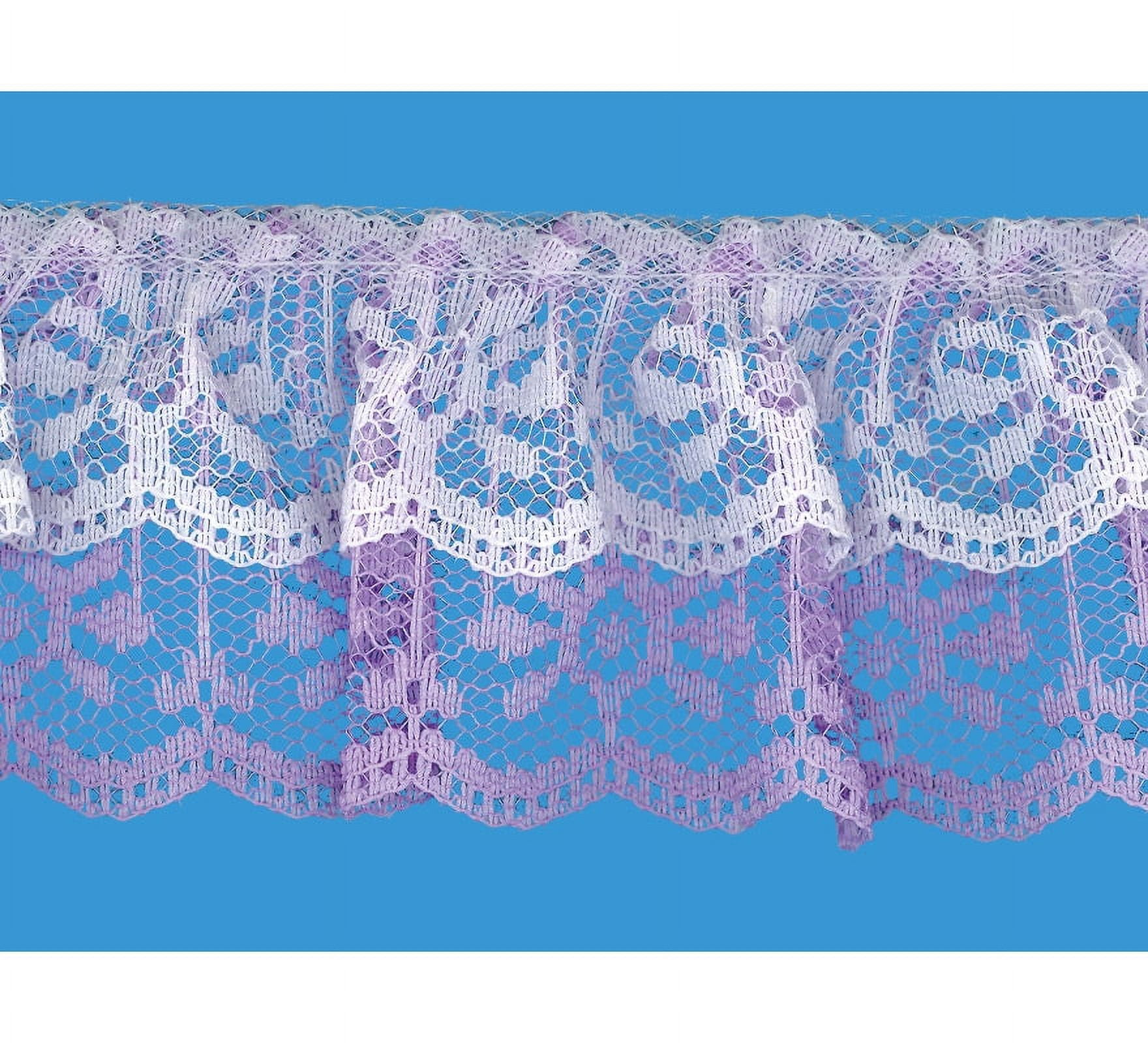 White Lilac 2 Inch Two Tiered Ruffled Lace - Walmart.com