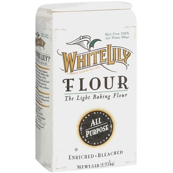White Lily All Purpose Flour, 5 lb, Soft Wheat Flour for Light and ...