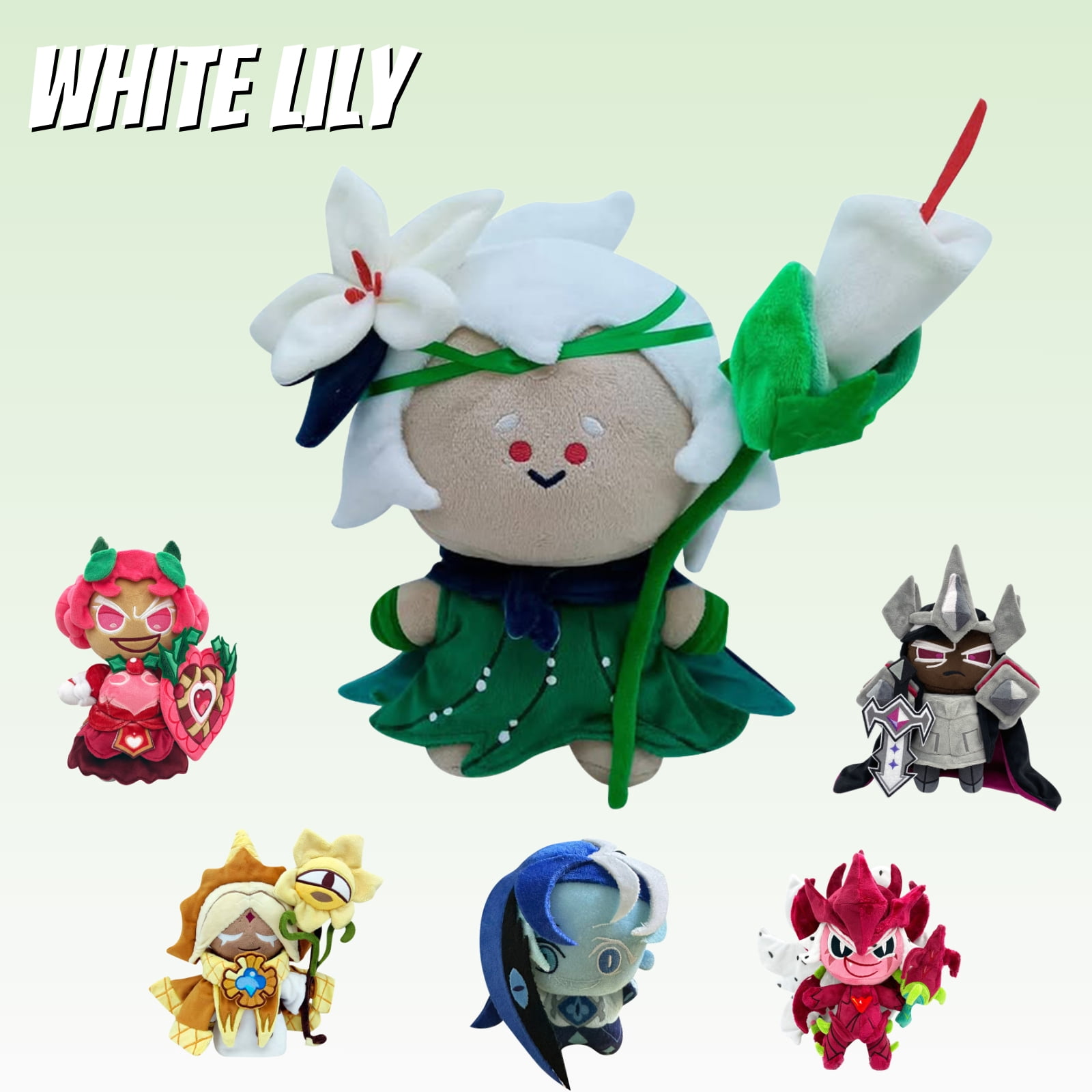White Lily Cookie Plush - Official Cookie Run Kingdom Game Merchandise, Soft Stuffed Animal Toy ...