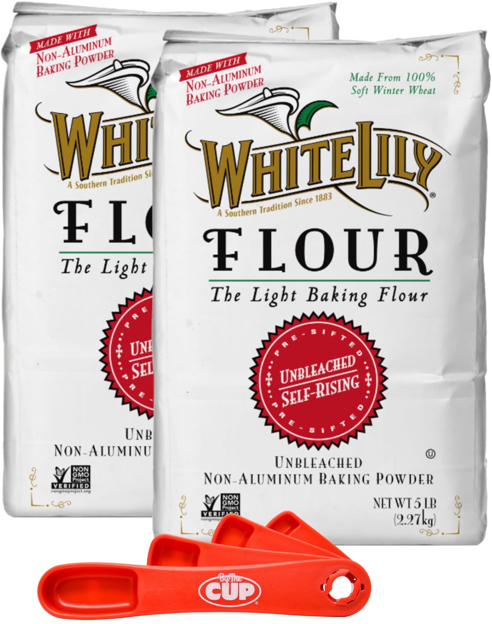 By The Cup Unbleached Self-Rising Flour 5 lb Bag Pack of 2 with ...