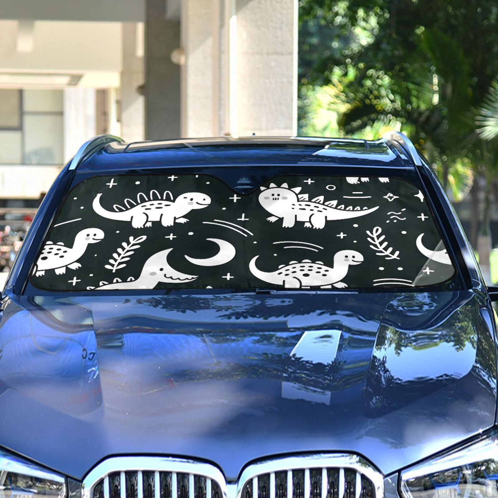 White Line Dinosaurs Leaves Automotive Front Car Windshield Sun Shade ...