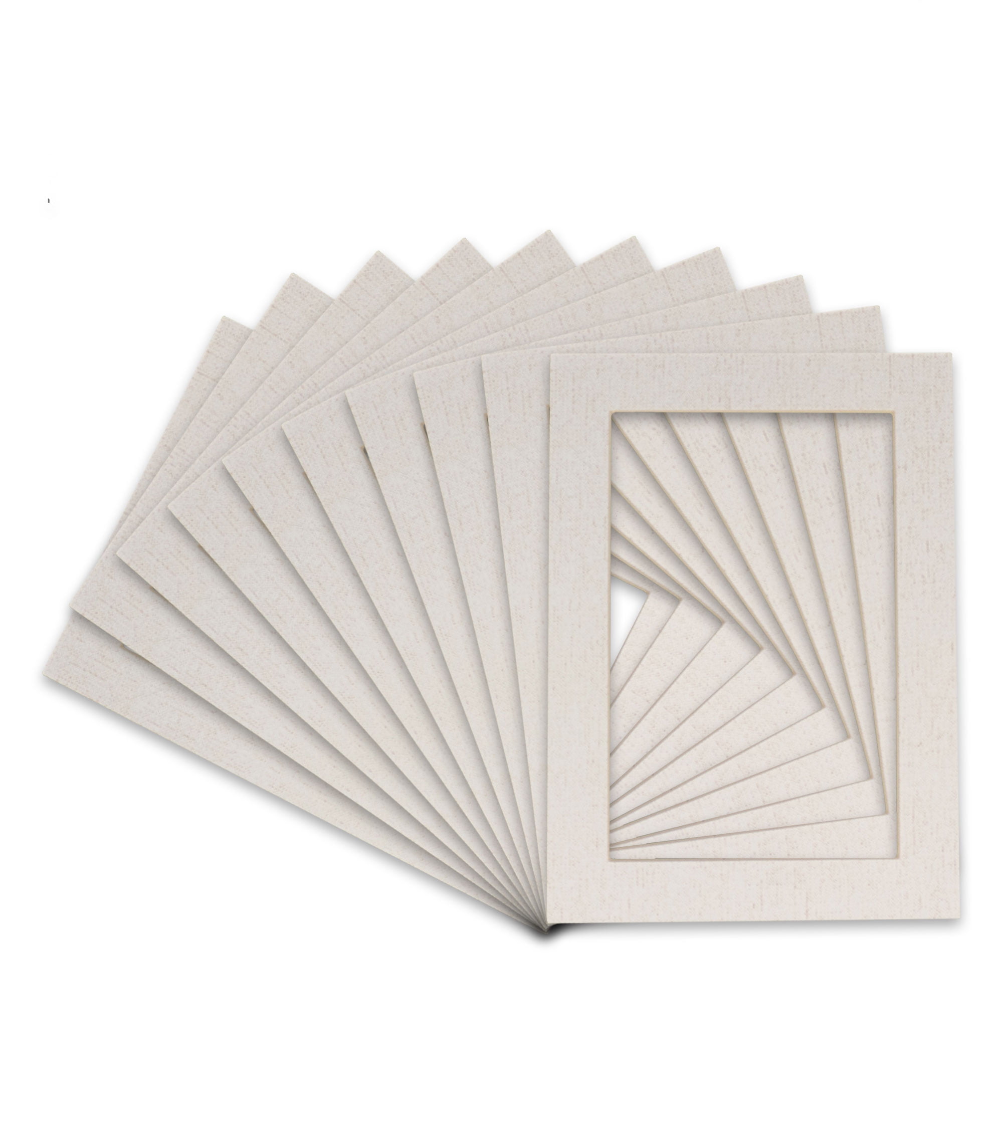 White Linen Acid Free 5x7 Picture Frame Mats with White Core Bevel Cut ...