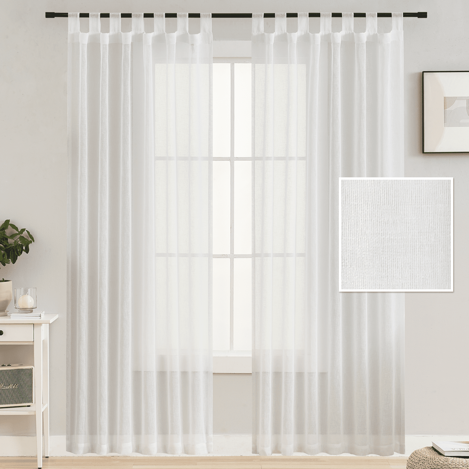 Lush Decor Coastal Chic Scallop Edge Window Curtain Panels Neutral ...