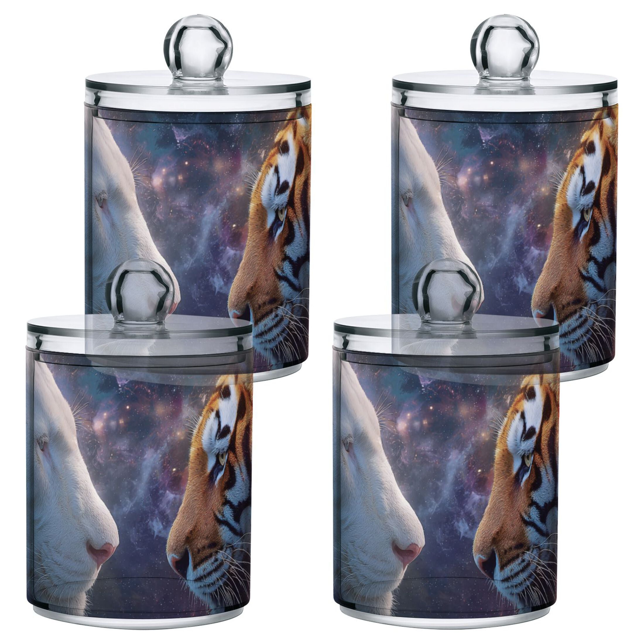 White Lion Animal in Universe Translucent Plastic Cans Storage ...