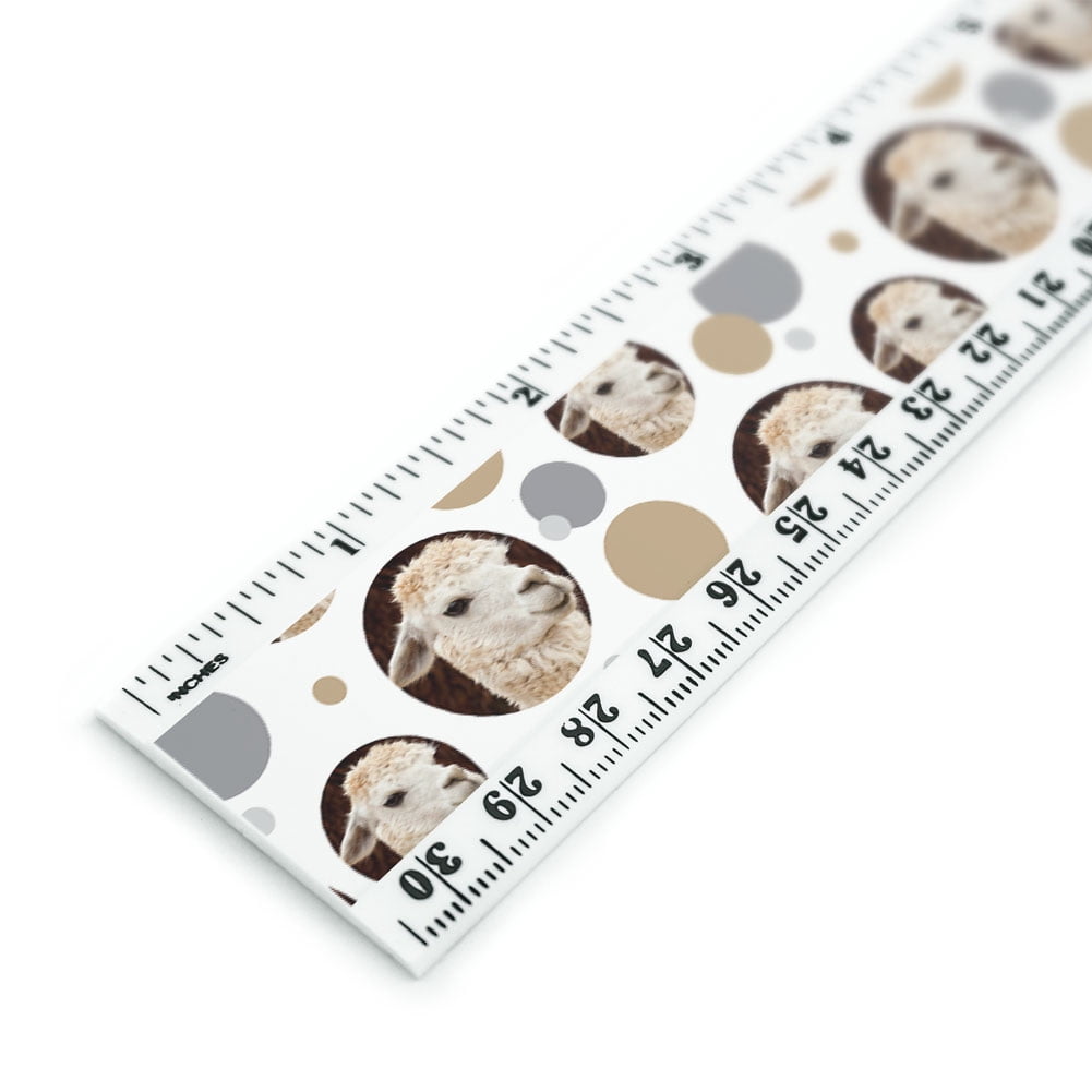White Llama 12 Inch Standard and Metric Plastic Ruler - Walmart.com