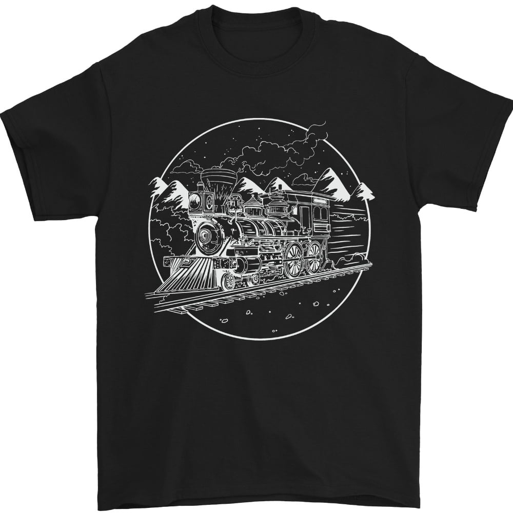White Locomotive Steam Engine Train Spotter Mens T-Shirt 100% Cotton ...