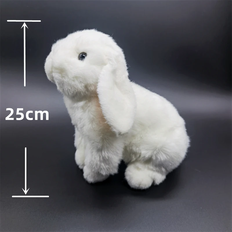 White Lop Ear Rabbit High Fidelity Anime Cute Bunny Plush Toys Lifelike ...