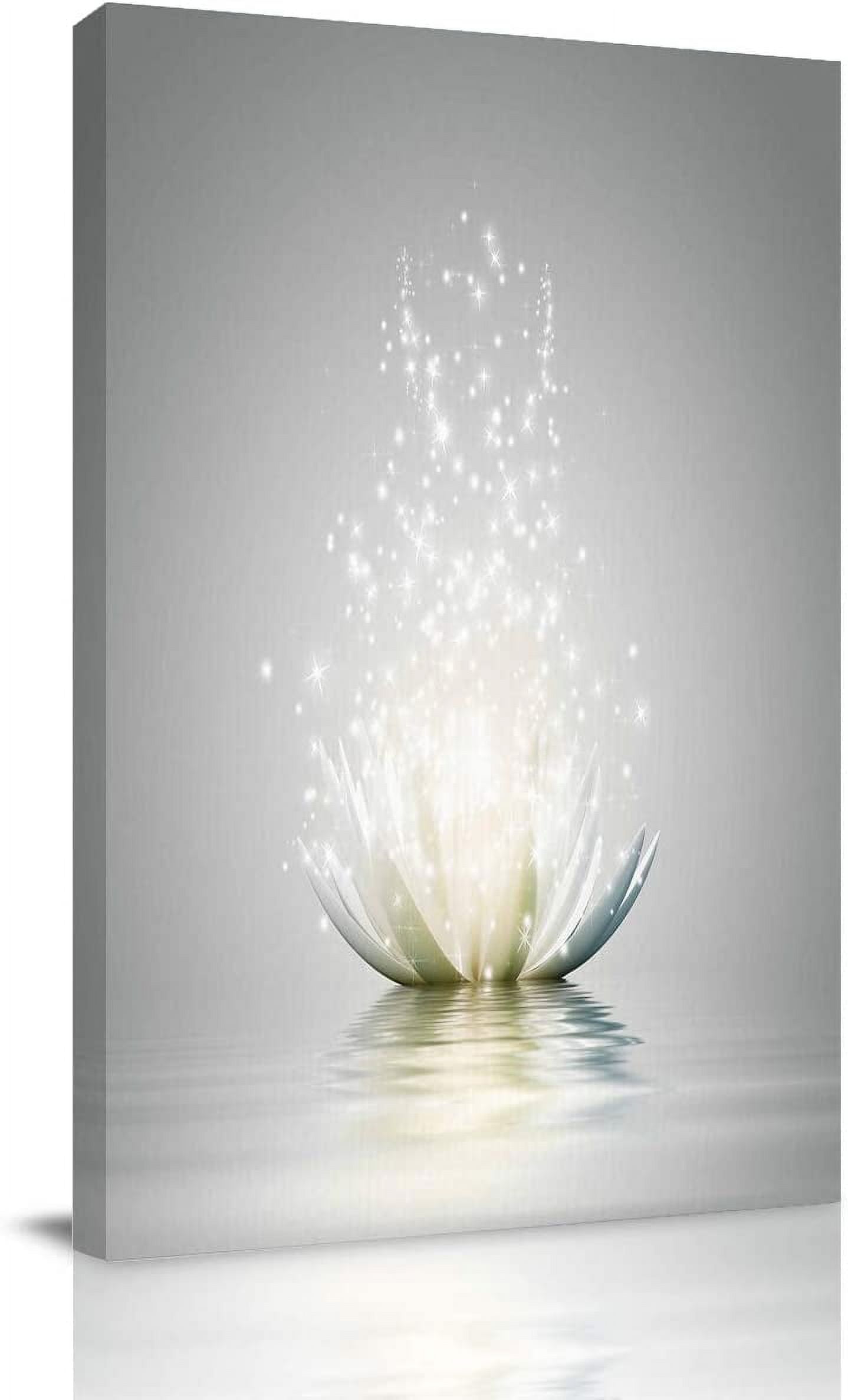 White Lotus Flower Canvas Wall Art Zen Decor for Bedroom Abstract ...