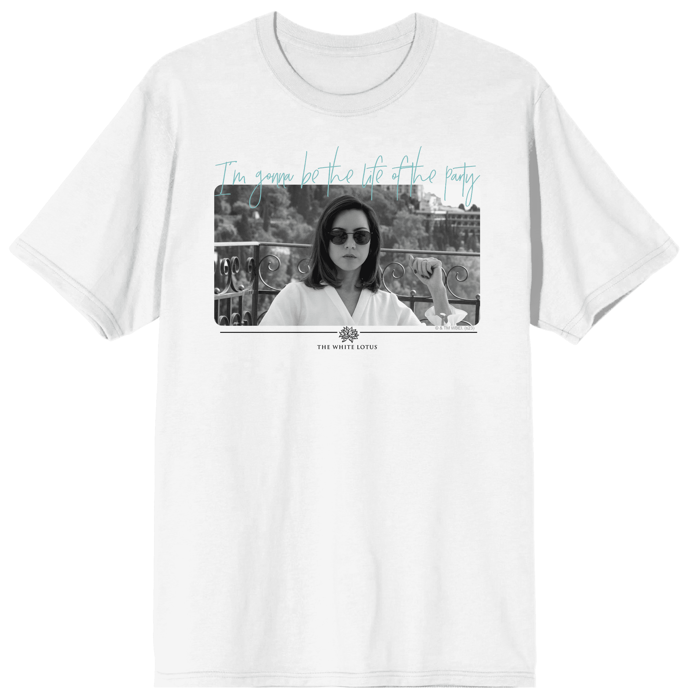 White Lotus Harper Miller I'm Gonna Be The Life Of The Party Crew Neck Short Sleeve White Adult ...