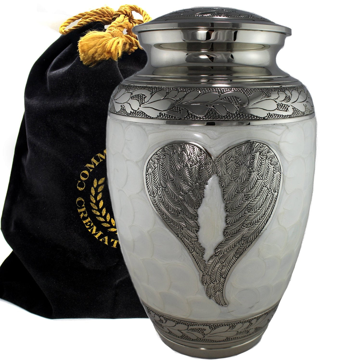 White Loving Angel Urns for Cremation Ashes Large Urn XL or Small ...