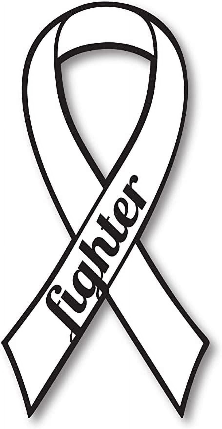 White Lung Cancer Fighter Ribbon Car Decal 7" - Walmart.com