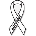 White Lung Cancer Survivor Ribbon Car Decal 7" - Walmart.com