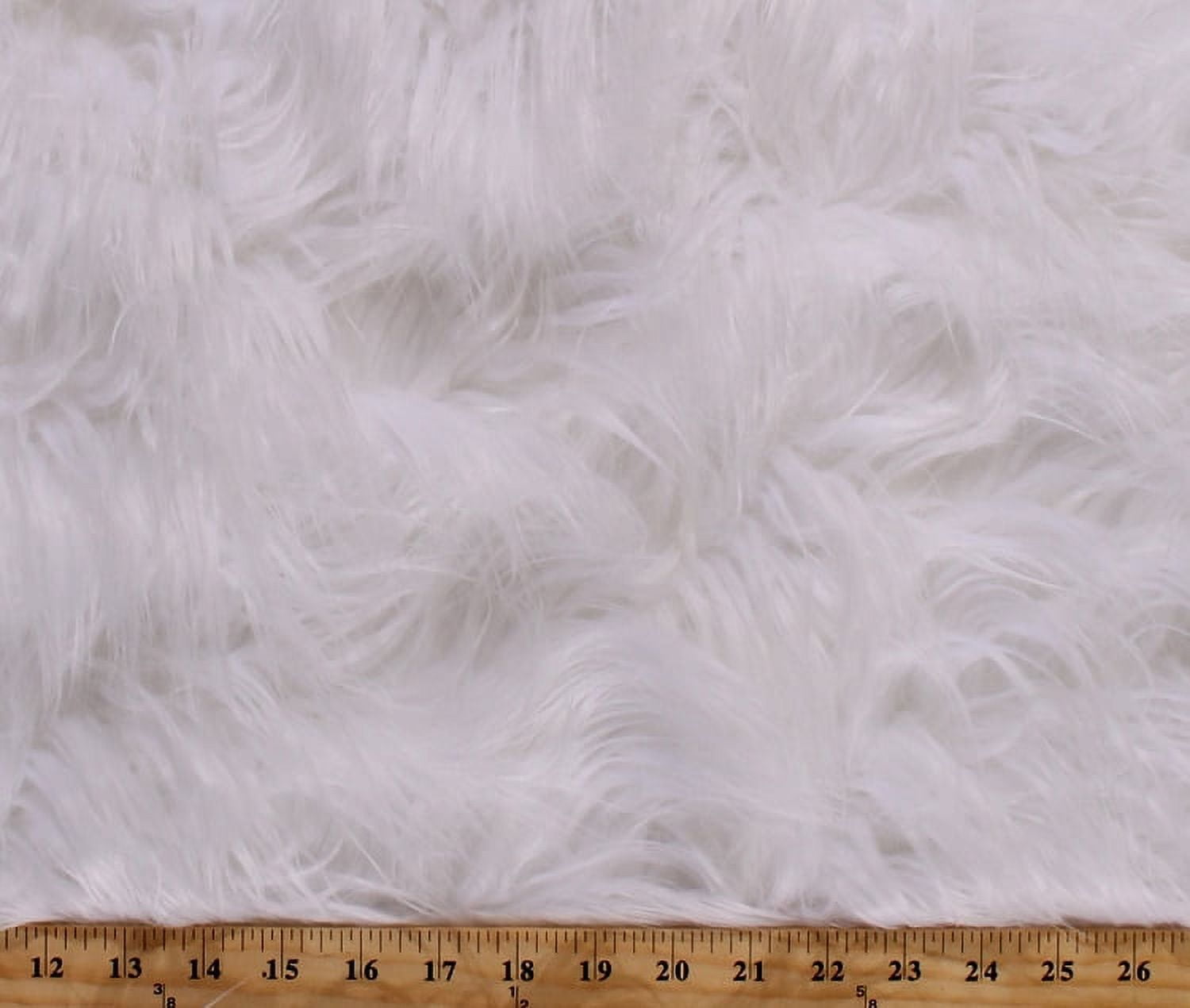 White Luxury Faux Long Hair Fur Acrylic Blend Fabric By the Yard (S-8N ...
