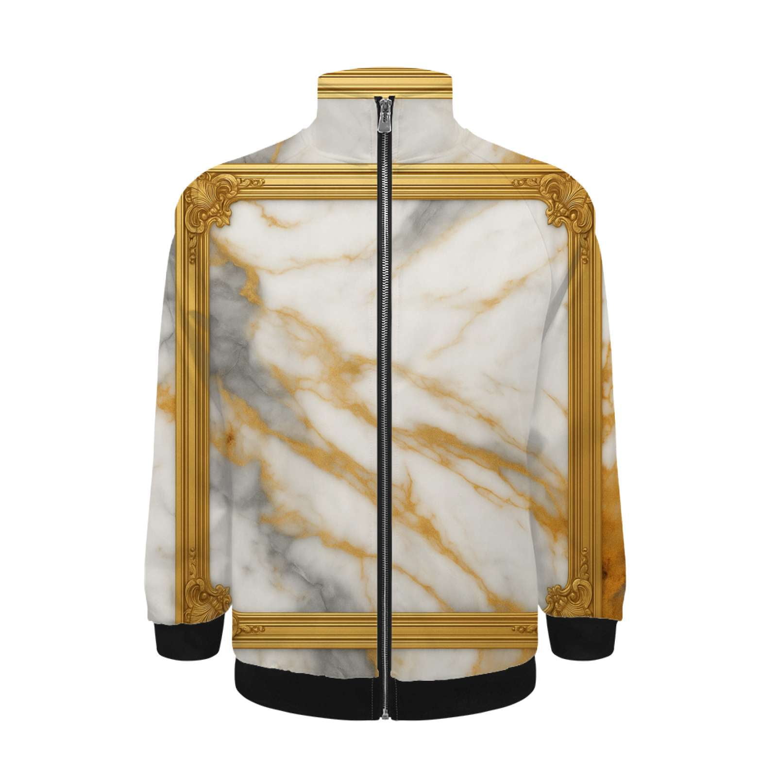 White Luxury Marble Texture Jacket Men's Street Cool Long Sleeves Coat ...