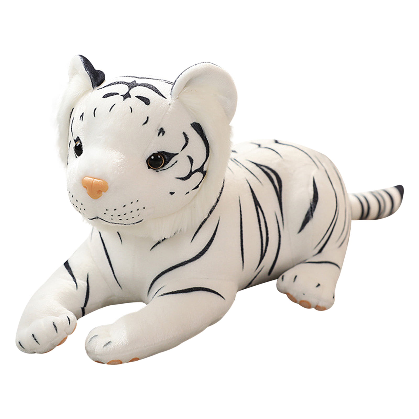 White Lying Pose Tiger Plush Doll Stuffed Animal Toy Pp Cotton ...