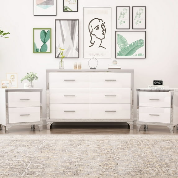 White MDF Cabinet Set - Contemporary Design for Bedrooms - Bedroom ...