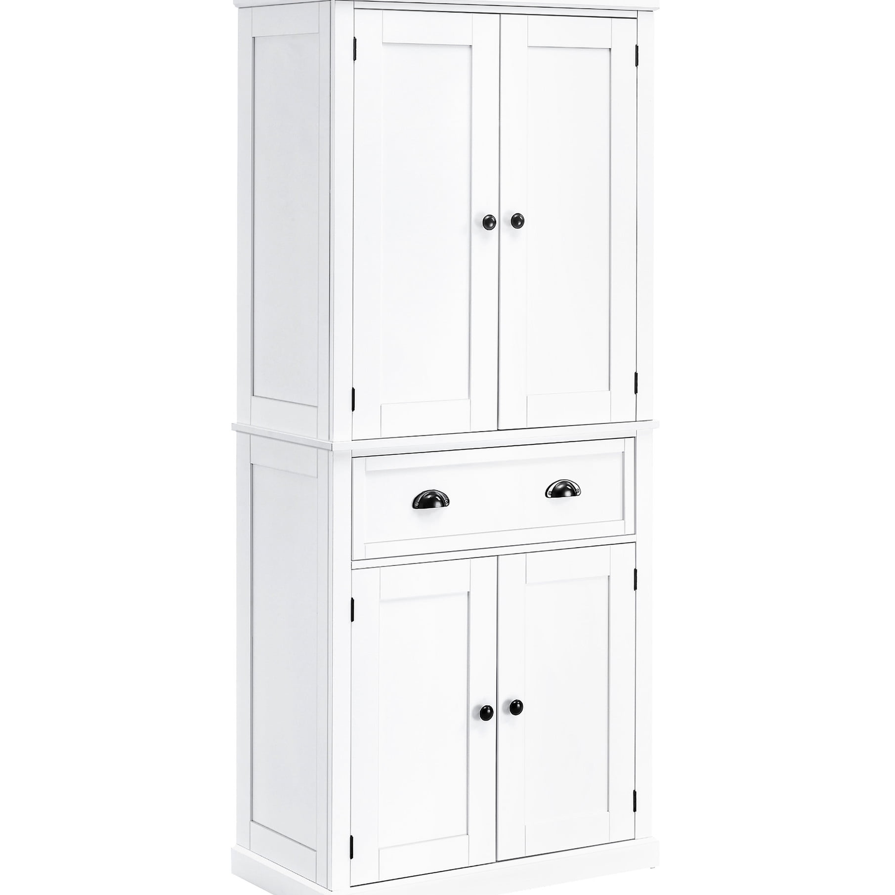 White MDF Freestanding Pantry - Three Adjustable Shelves - Kitchen ...