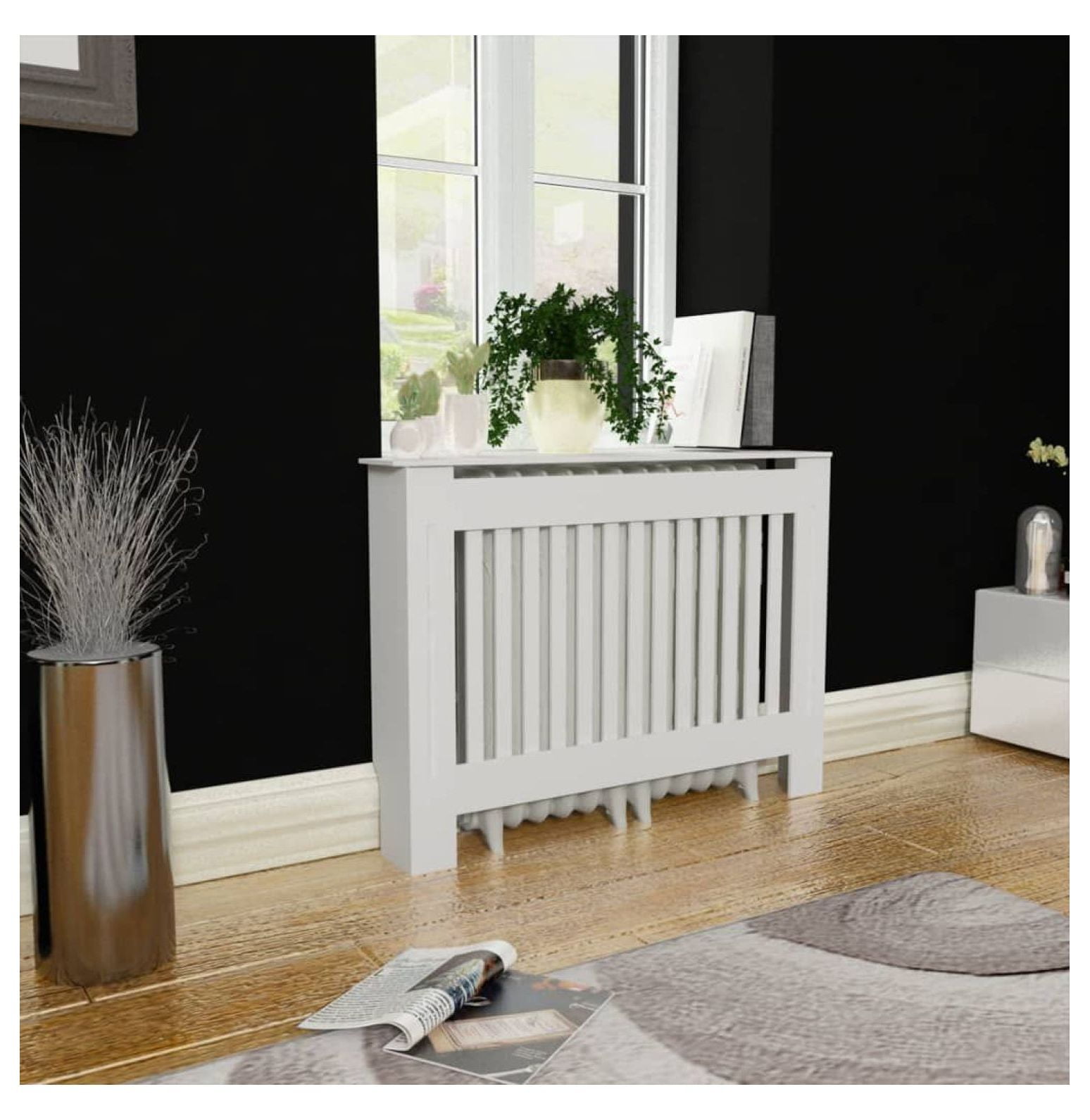 White MDF Radiator Cover Heating Cabinet 44.1" - Walmart.com