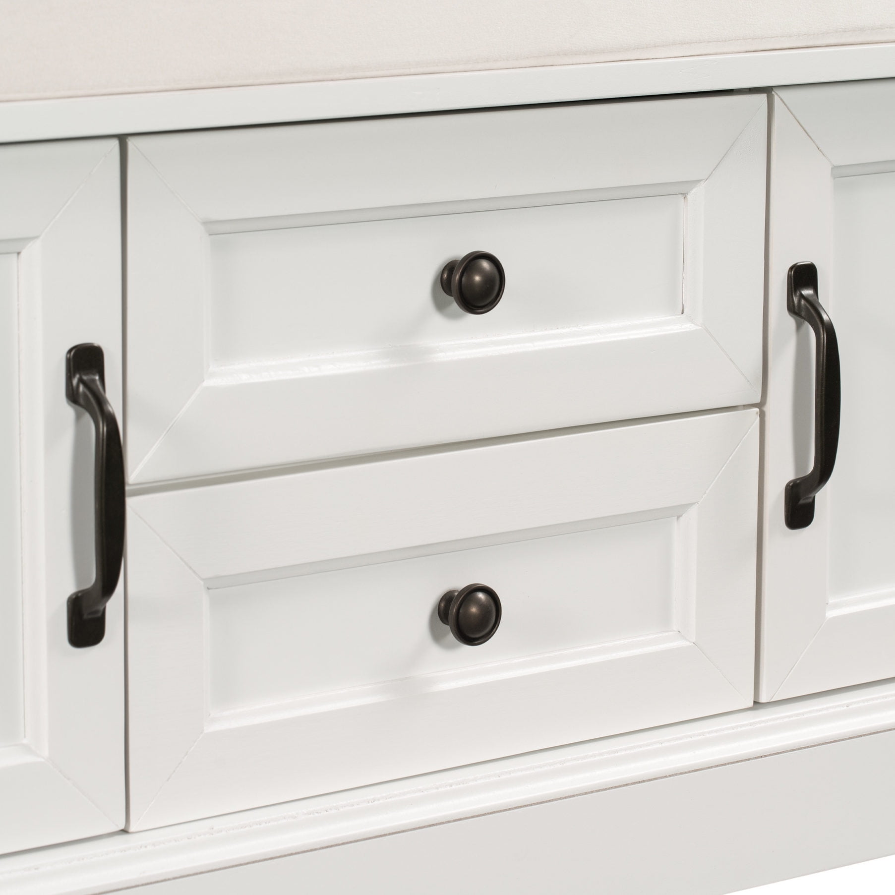 White MDF Structure - Retro - Style Drawer Handles - Entrance Hall ...
