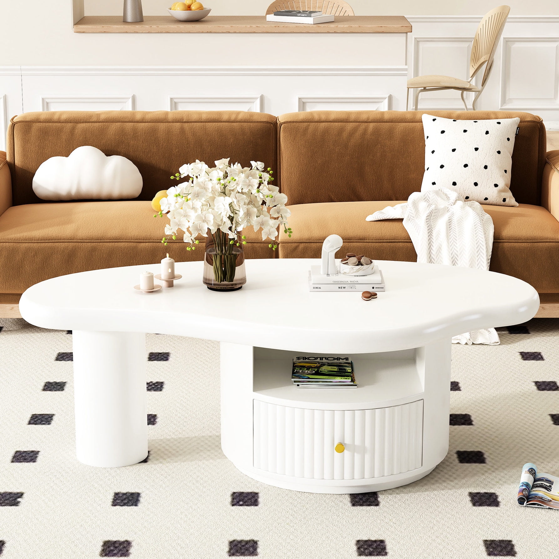 White MDF Table - Floor - Friendly Design - Different Flooring Types ...