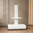 White MDF and Metal Mobile TV Stand for Living Room, Bedroom, Office ...