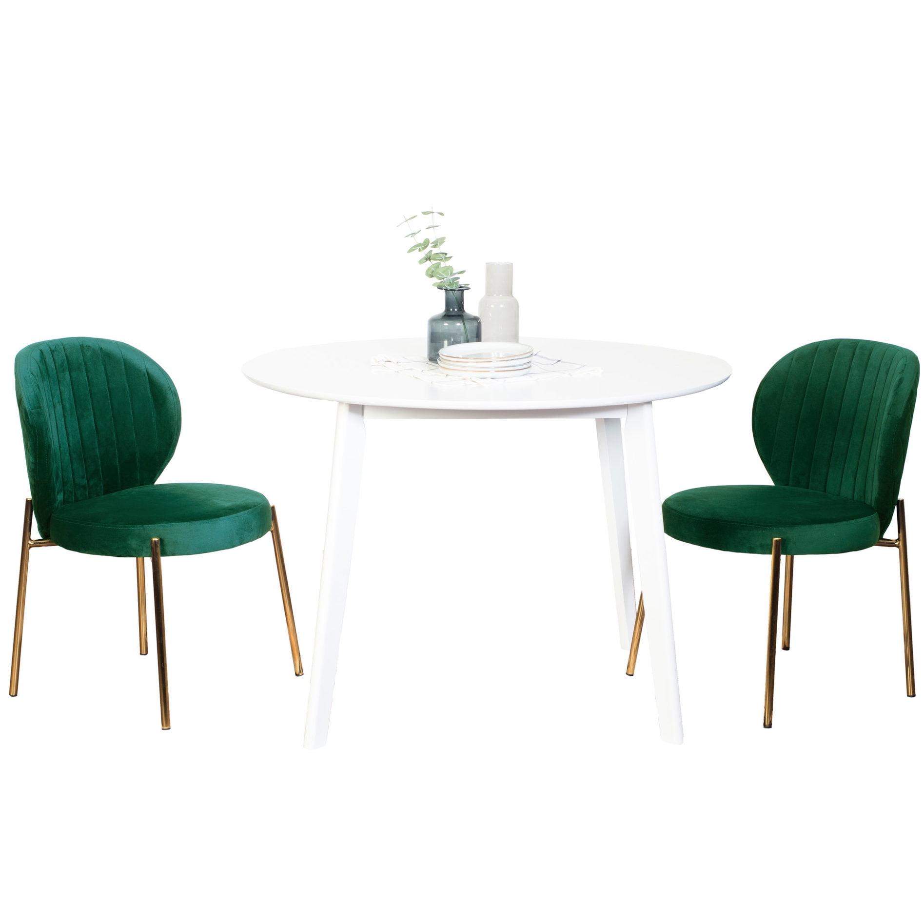 White MDF and Rubberwood Dining Set | Good for 2-Person Gatherings ...