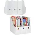 White Magazine Holder - (2 Pack), Sturdy Cardboard Magazine Holder ...