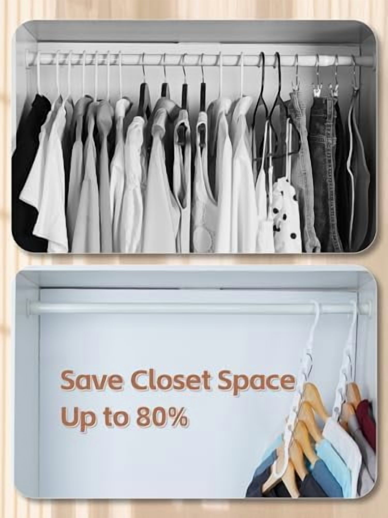White Magic Plastic Hangers Space Saving Organizers and Storage Clothes ...