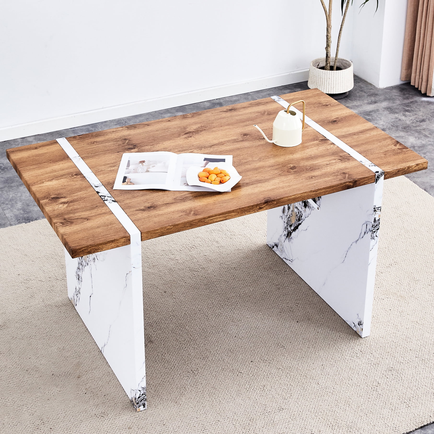 White Main Color & Natural Wood Grain - Contemporary Home, Elegant Look ...